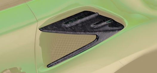 Mansory Ferrari F8 Rear Fender Air Intake Splitter - Carbon Fiber - 3W ...